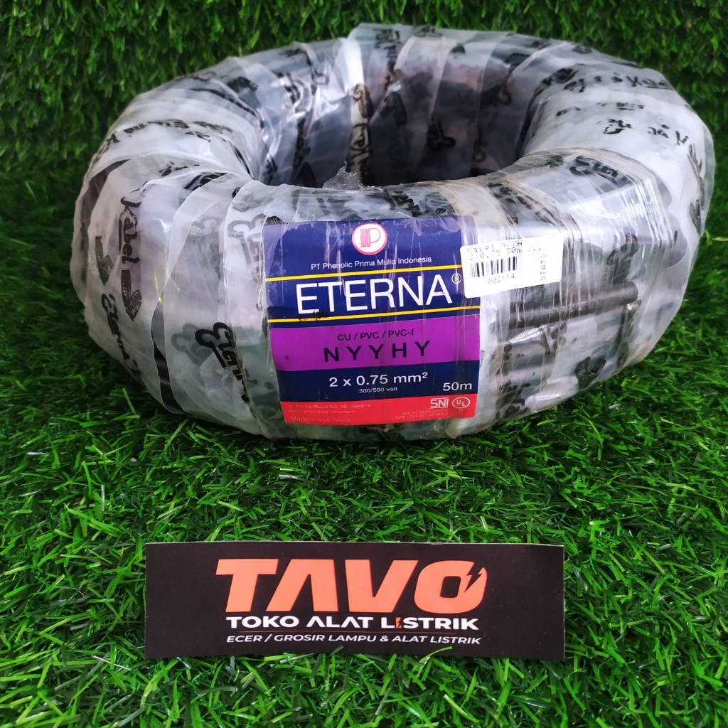 Jual KABEL LISTRIK SERABUT ETERNA NYY-HY 2 x 0,75 QSMM WARNA HITAM 50 METER | Shopee Indonesia