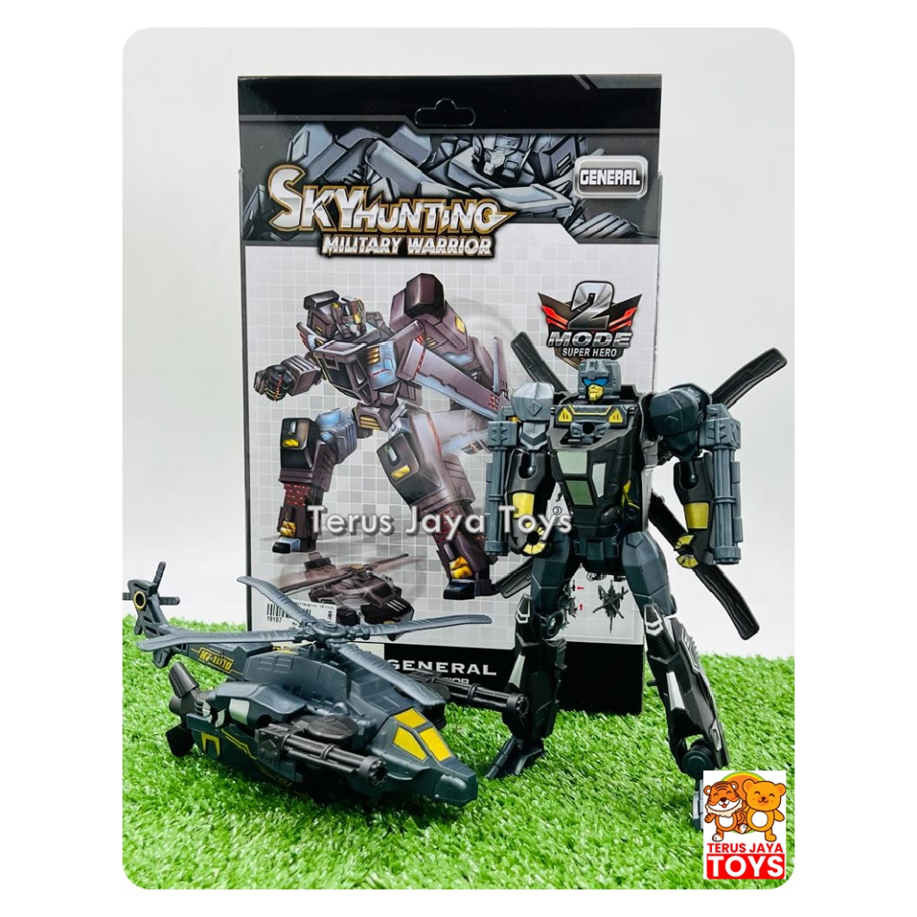 Jual Mainan Robot Helicopter Deformation Sky hunting military warrior ...