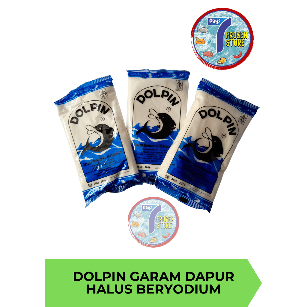 Jual Dolpin Garam Dapur Halus Beryodium Berat 250 Gr & 500 Gr | Shopee ...