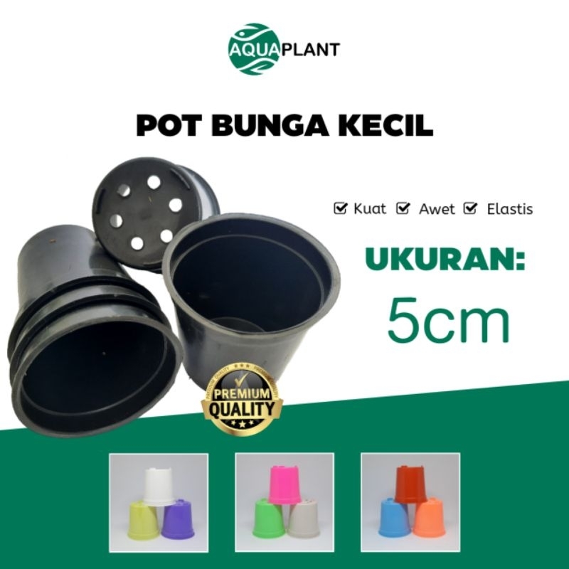 Jual Pot Bunga Kecil Hitam dan Warna-Warni | 5cm | Shopee Indonesia