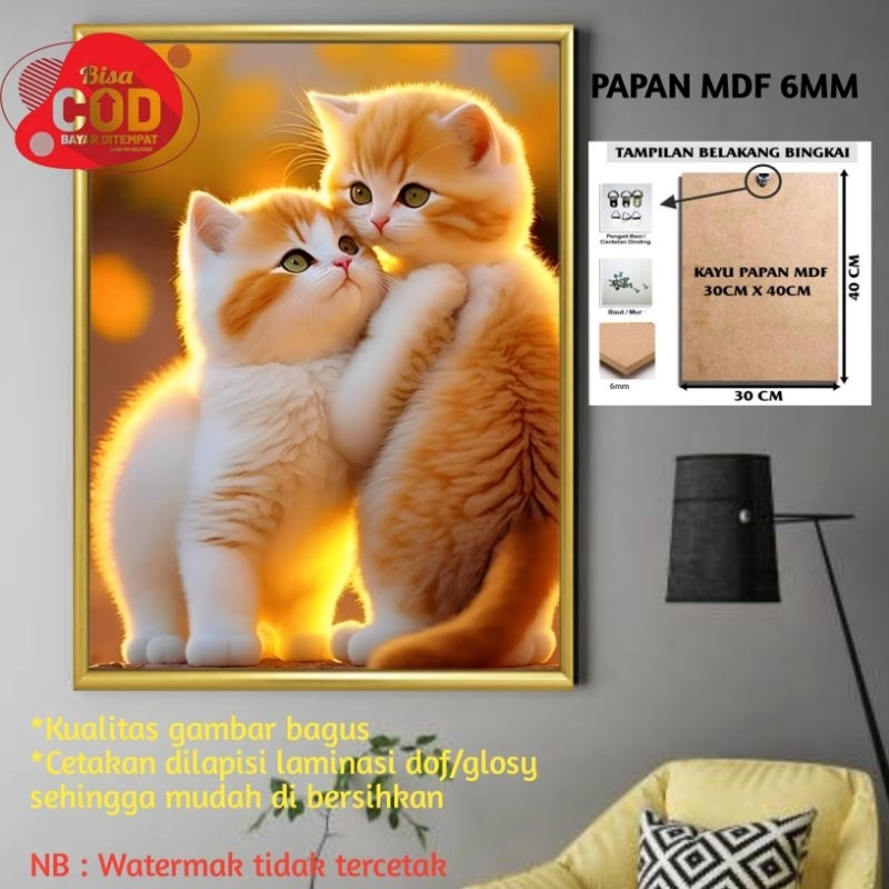 Jual Poster dua anak kucing lucu cocok untuk hiasan dinding atau ...