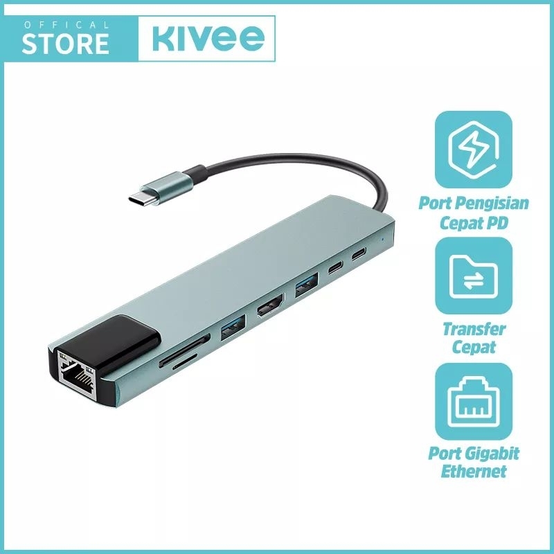Jual [ORIGINAL 100%] KIVEE USB Hub 3.0 7 Port Hub USB To Type C Hight ...