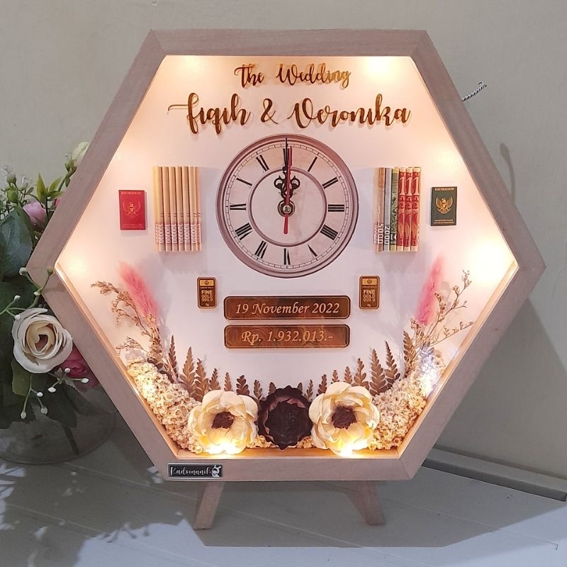 Jual mahar rustic hexagon diameter 35cm | mahar vintage | mahar murah ...