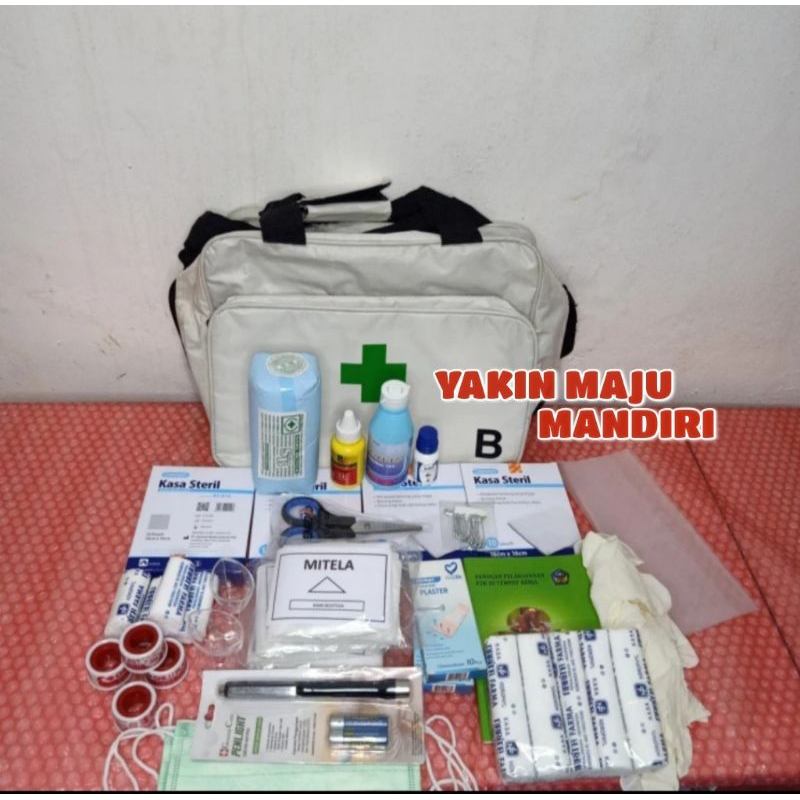 Jual Tas First Aid Kit P3K Putih / White Bag Lengkap + Isi Tipe B ...