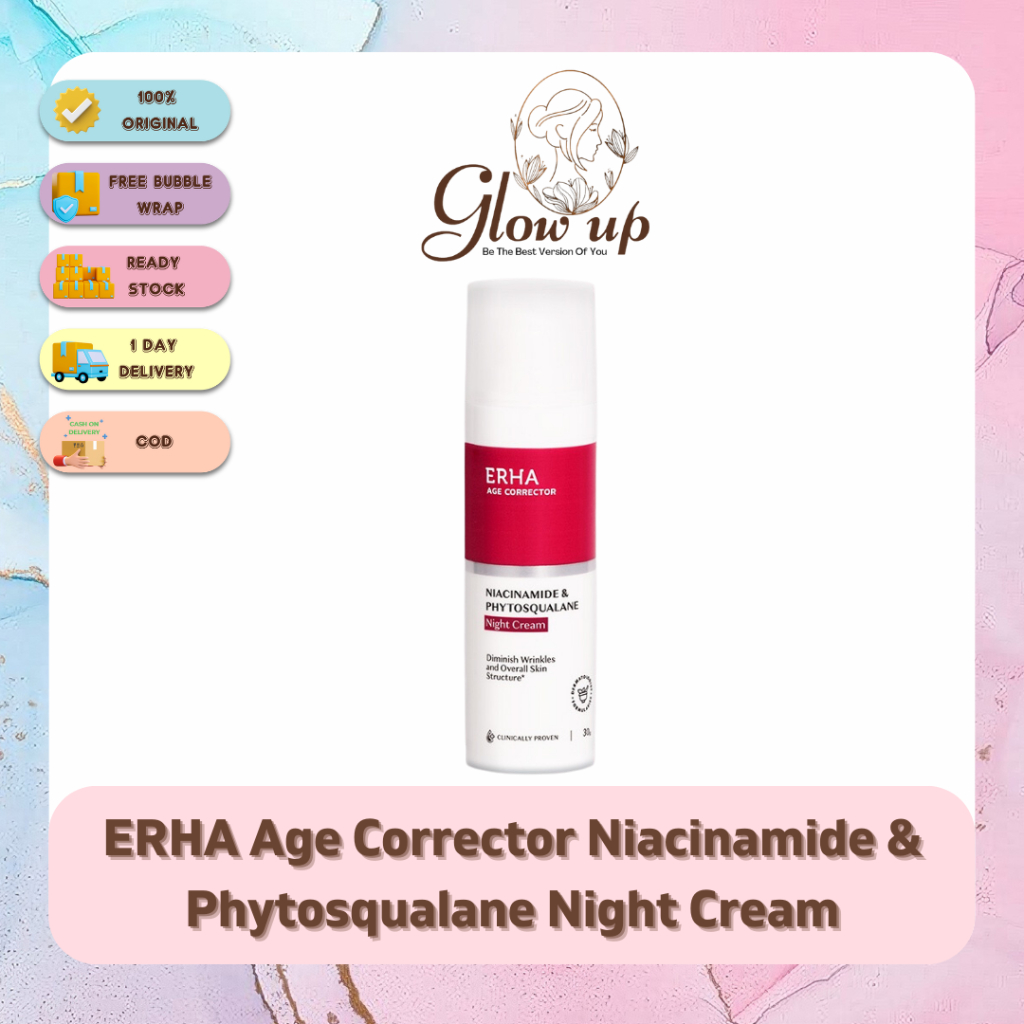 Jual ERHA Age Corrector Niacinamide & Phytosqualane Night Cream 30g ...