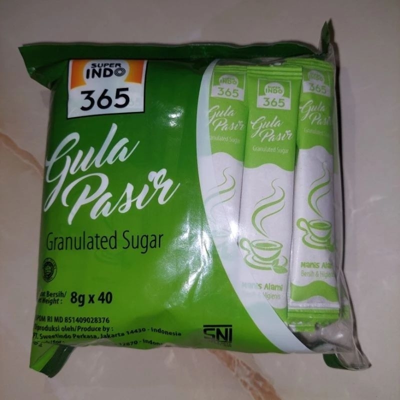 Jual 365 Gula Pasir Granulated Sugar 8g x 40s Gula Sachet | Shopee ...