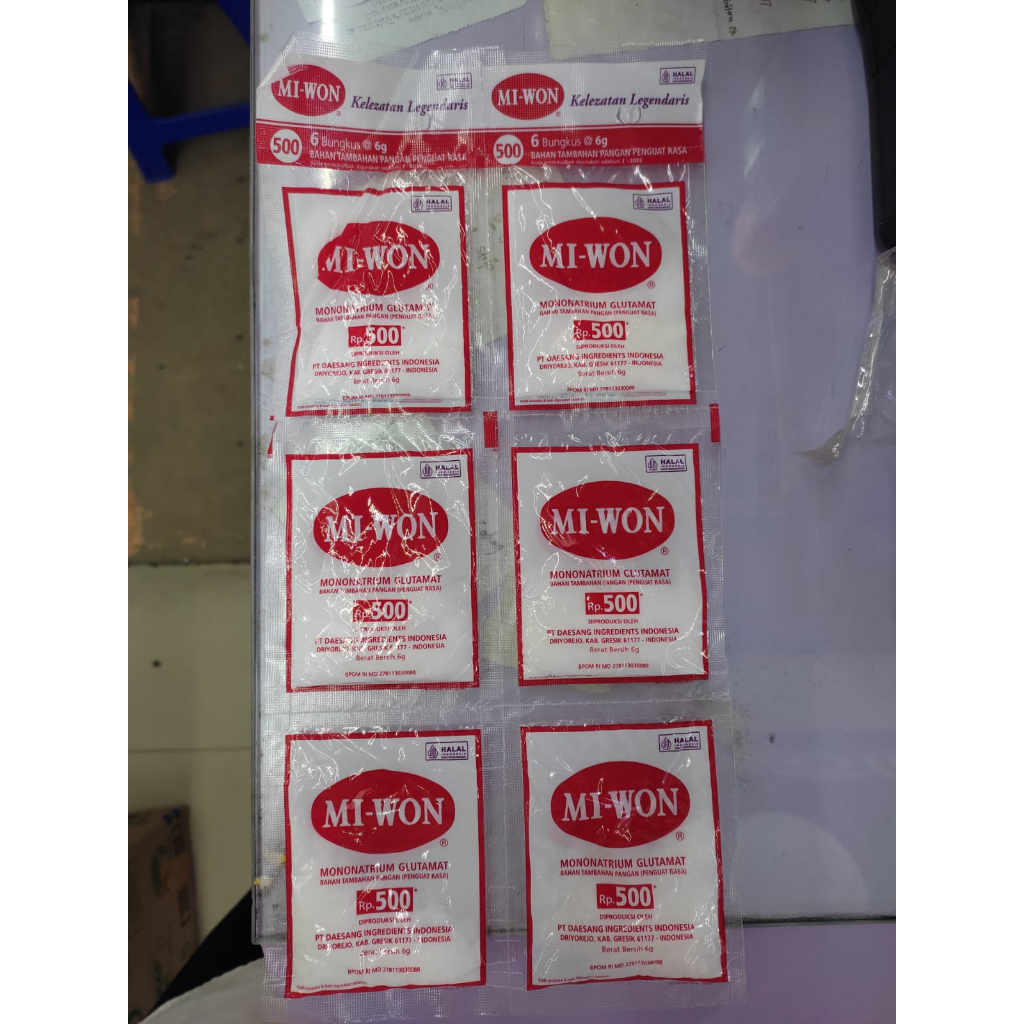 Jual [ISI 3 RENCENG] Penyedap Rasa MI-WON Kemasan 6g (1 Renceng Isi 6 ...