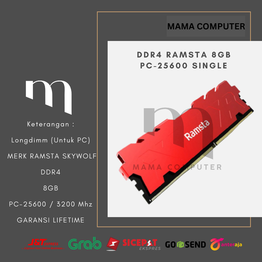 Jual RAM DDR4 8GB RAMSTA SKY WOLF 3200Mhz PC-25600 LONGDIMM / SINGLE ...