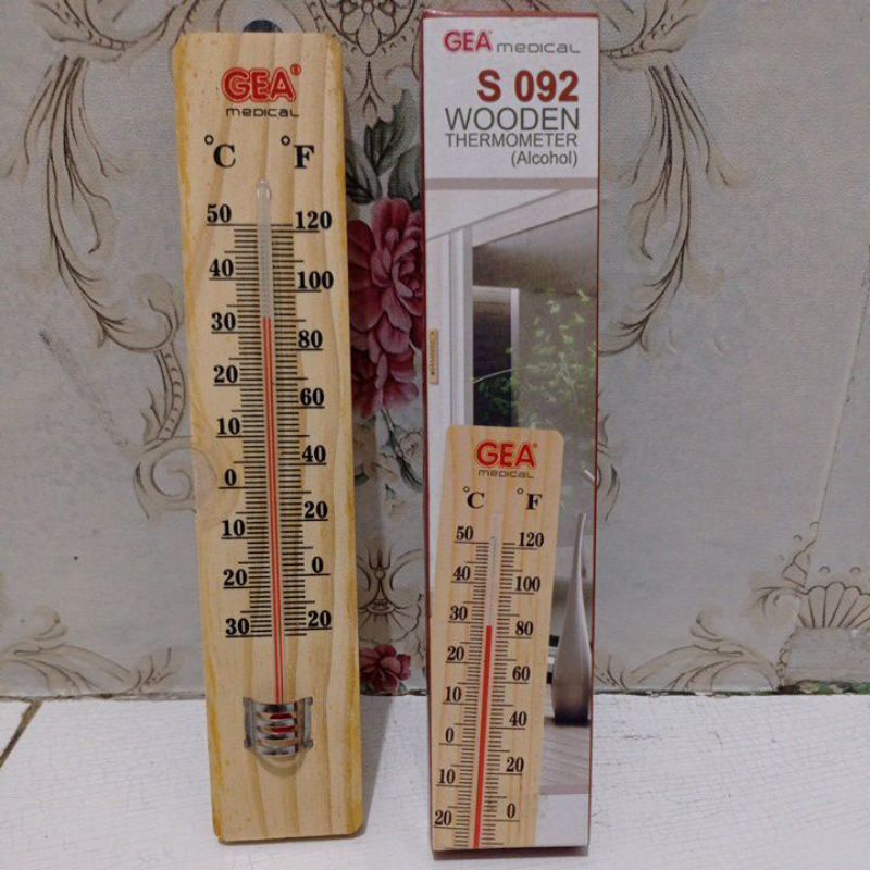 Jual Thermometer Kayu / Ruangan Gea S 092 Wooden Thermometer Alcohol ...