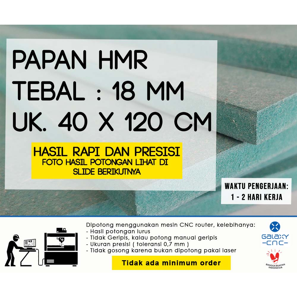 Jual kotak 40 x 120 cm - HMR Tebal 18 mm - HMR Board / Papan MDF hijau ...