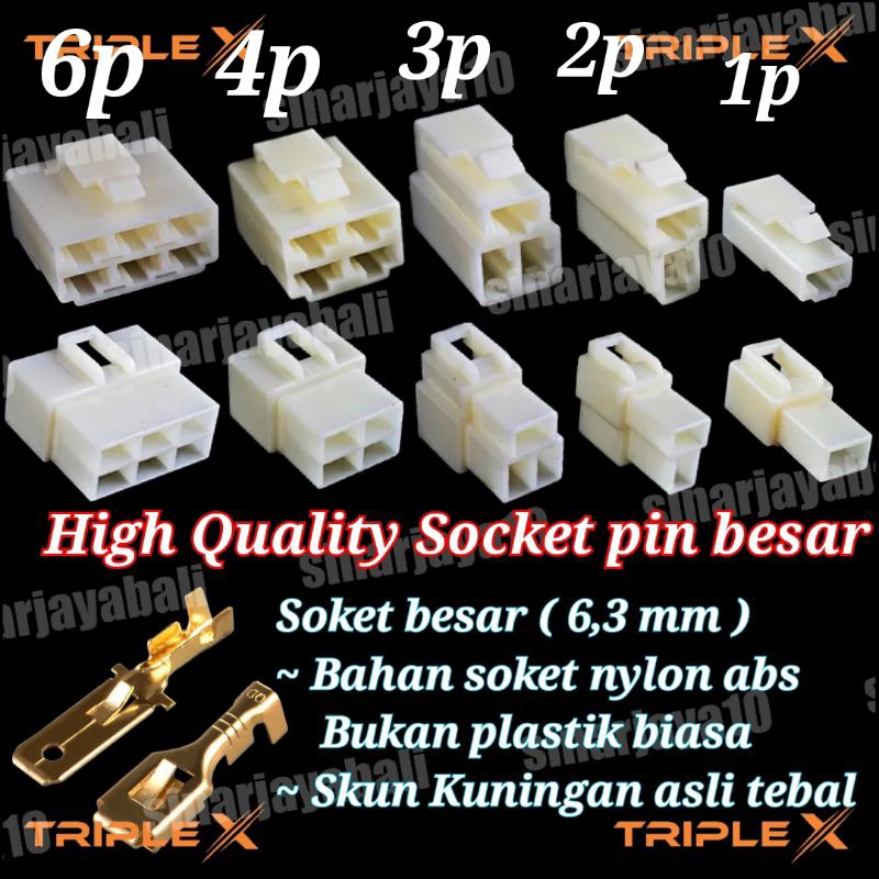 Jual soket kabel pin besar socket 1pin 2pin 3pin 4pin 6pin 8pin 9pin konektor 1 2 3 4 6 8 9 pin ...
