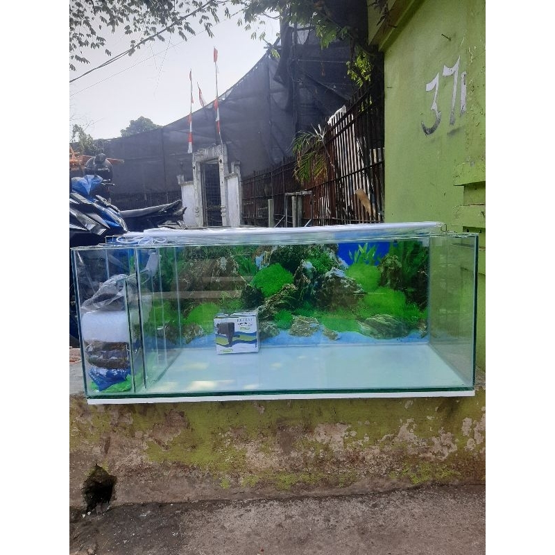 Jual Paket Aquarium 100x40x40 Filter Samping + Lampu Siap Pakai ...
