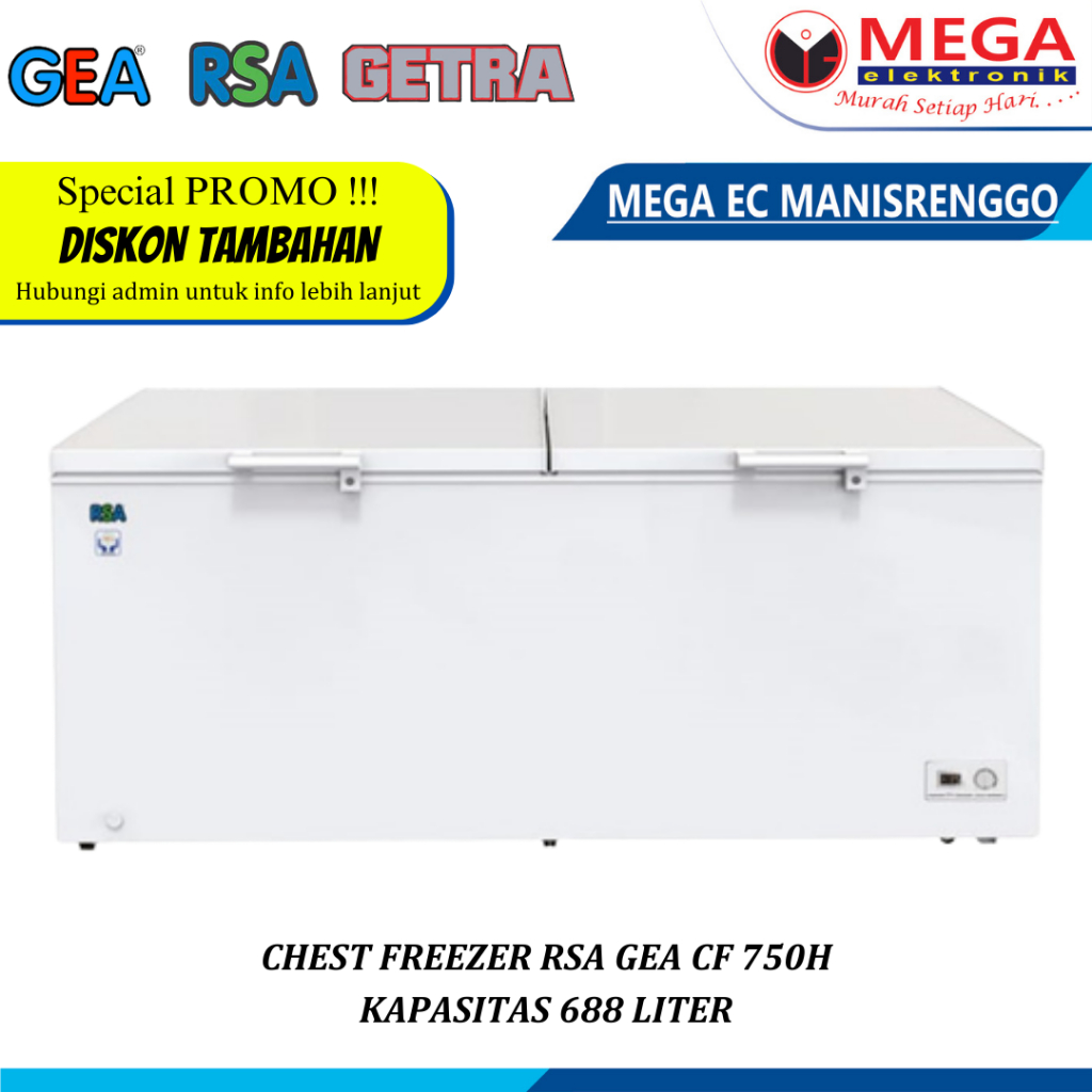 Jual CHEST FREEZER RSA GEA CF-750H / CF50H / CF 750H KAPASITAS 688 ...