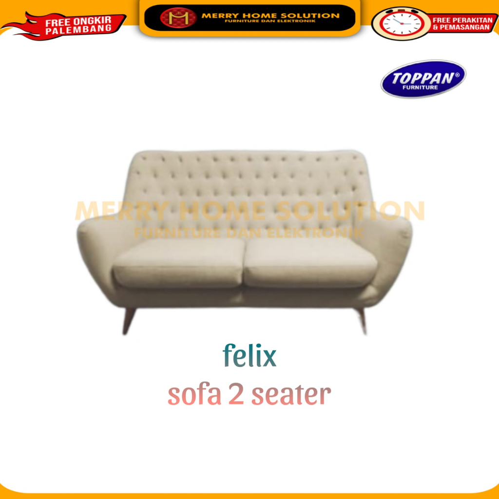 Jual Toppan sofa felix sofa minimalis 2 seater kursi tamu kantor duduk 2 | Shopee Indonesia