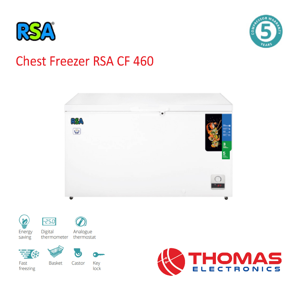 Jual Chest Freezer Box RSA CF460 CF 460 420 Liter Garansi Resmi ...