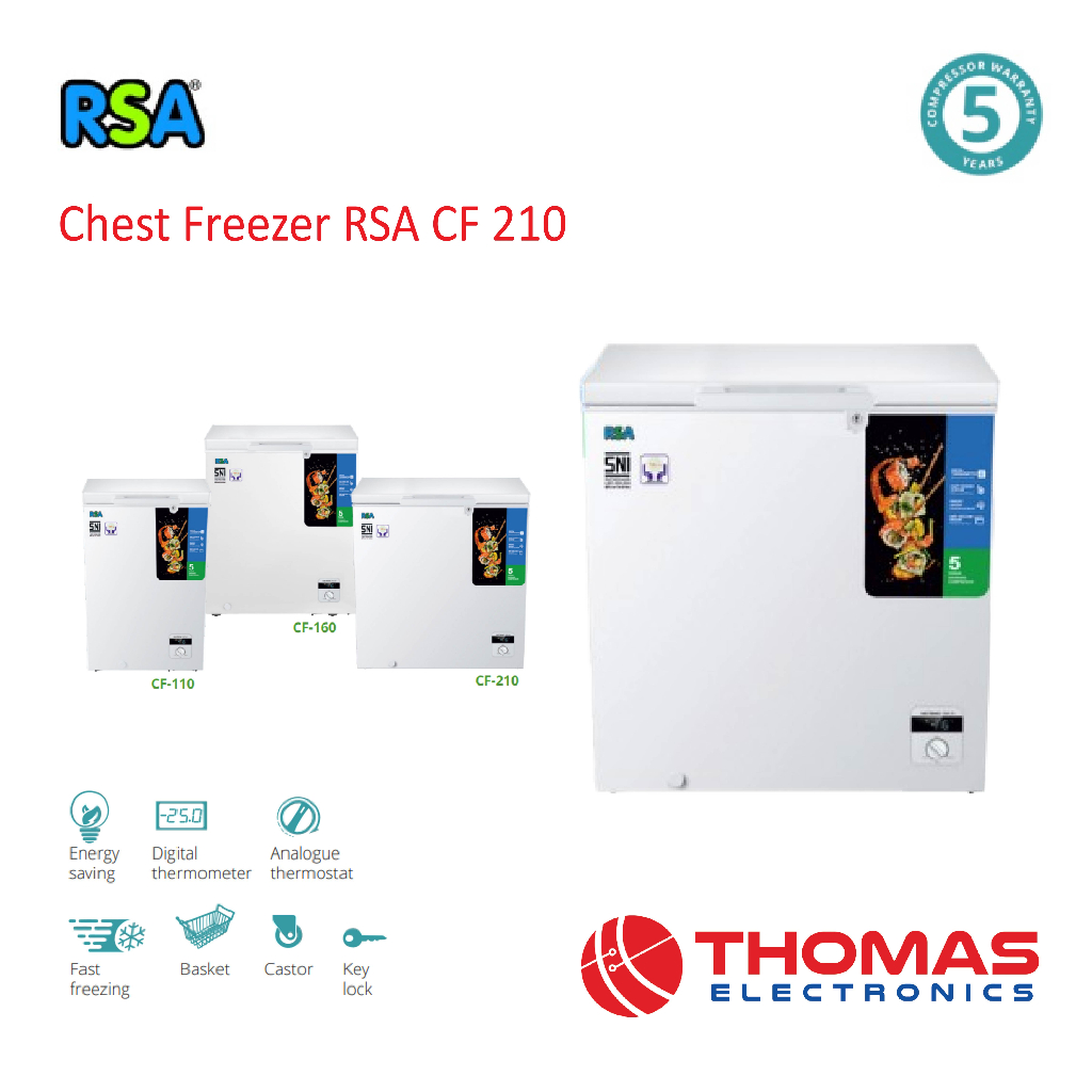 Jual Chest Freezer Box RSA CF210 CF 210 199 Liter Garansi Resmi ...
