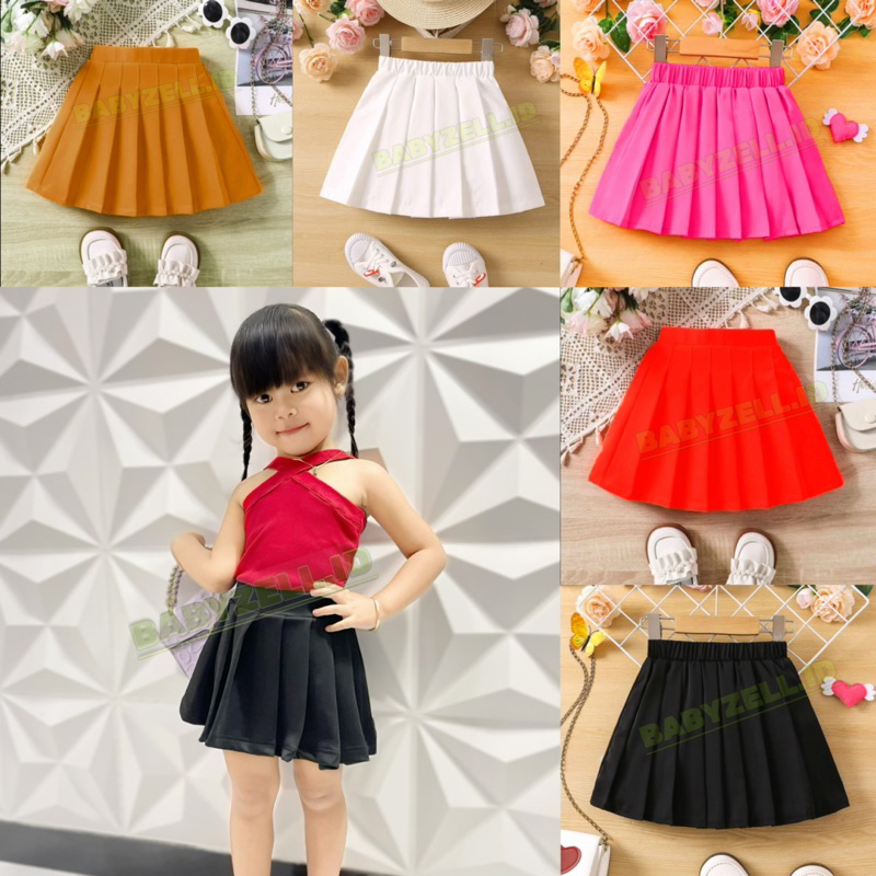 Jual ROK ANAK BAHAN TEBEL ZELLINE PLEATED MINI SKIRT ROK PELIPIT ANAK ...
