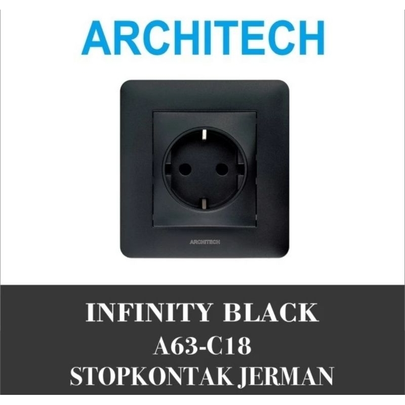 Jual Stop Kontak Architech Black Hitam Infinity A63-C18 | Shopee Indonesia