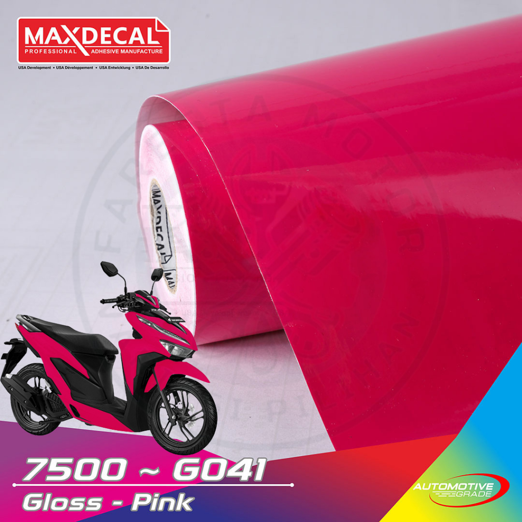 Jual Sticker Stiker Skotlet Wrapping Vinyl Maxdecal Max Decal 7500-G041 Gloss Pink Merah muda ...