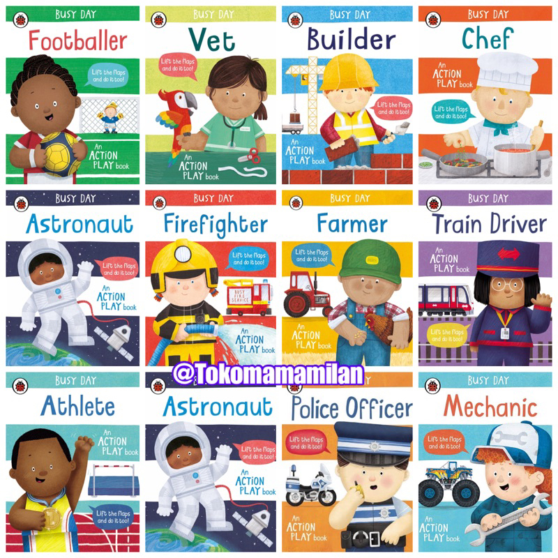 Jual Busy Day An Action Play Book Series - Police | Mechanic | Chef l ...