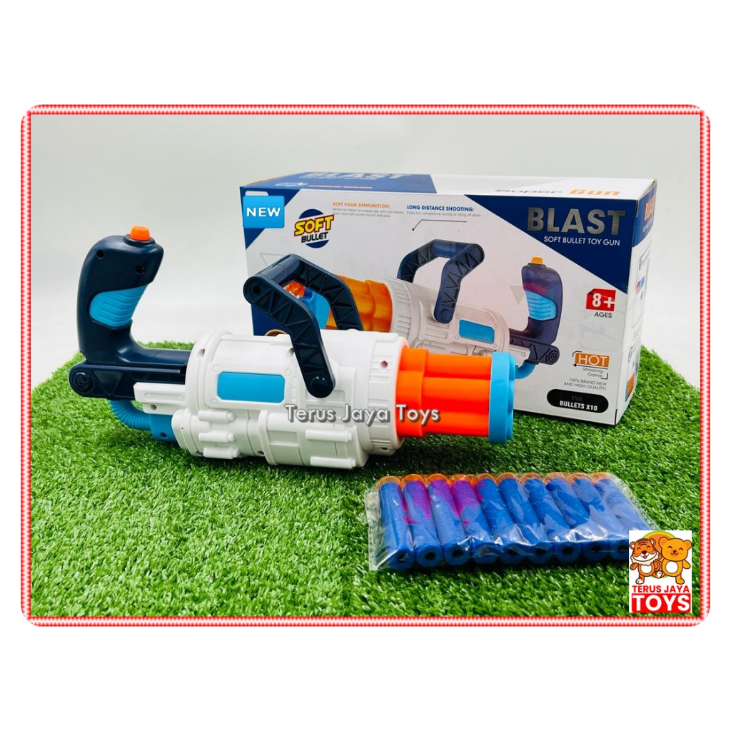 Jual Mainan Tembakan Pistol Soft Gun Blaster Gun Soft Bullet Gatling ...