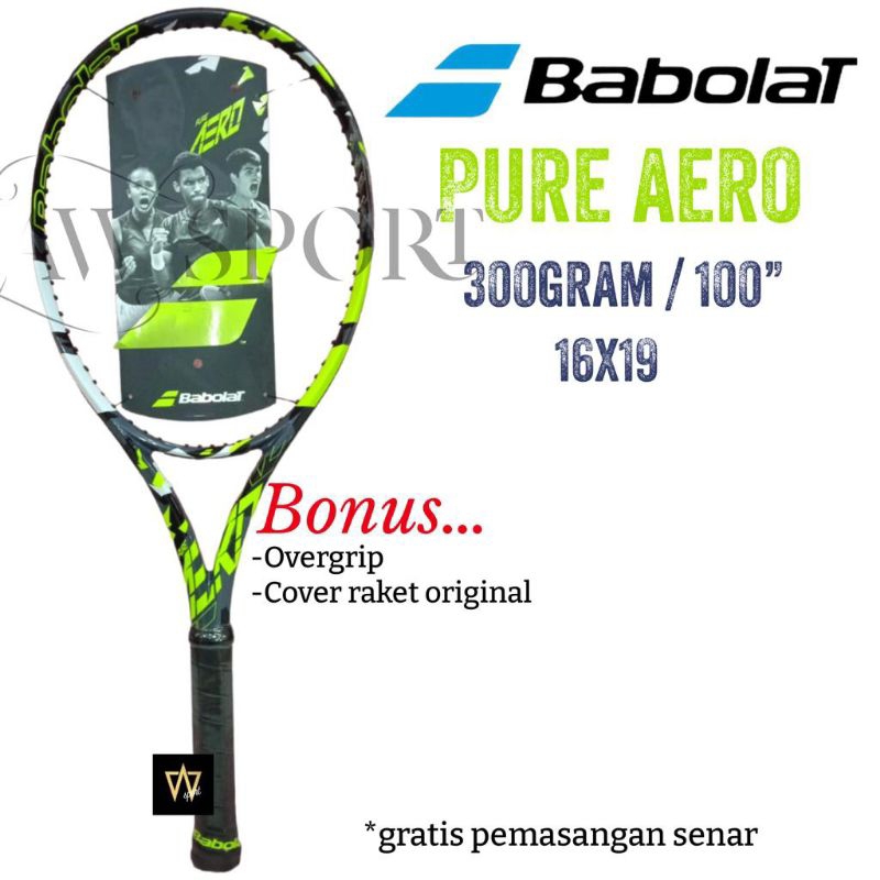 Jual Raket Tenis Babolat PURE AERO 2023 Grey Yellow White Berat : 300g Original | Shopee Indonesia