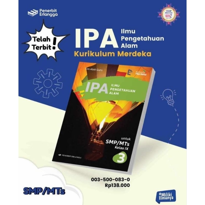 Jual ORI buku teks IPA kurikulum merdeka untuk SMP/Mts kelas 9 penerbit Erlangga | Shopee Indonesia
