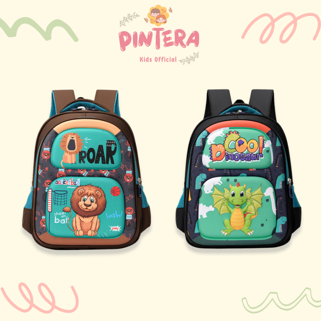 Jual Pintera Tas Sekolah Anak Laki Laki PAUD TK Ransel Dinosaurus Singa ...