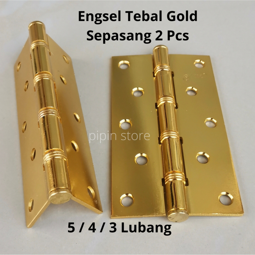Jual Engsel Pintu Kayu 5 Inch Kuning Gold Tebal Sepasang Engsel Pintu ...