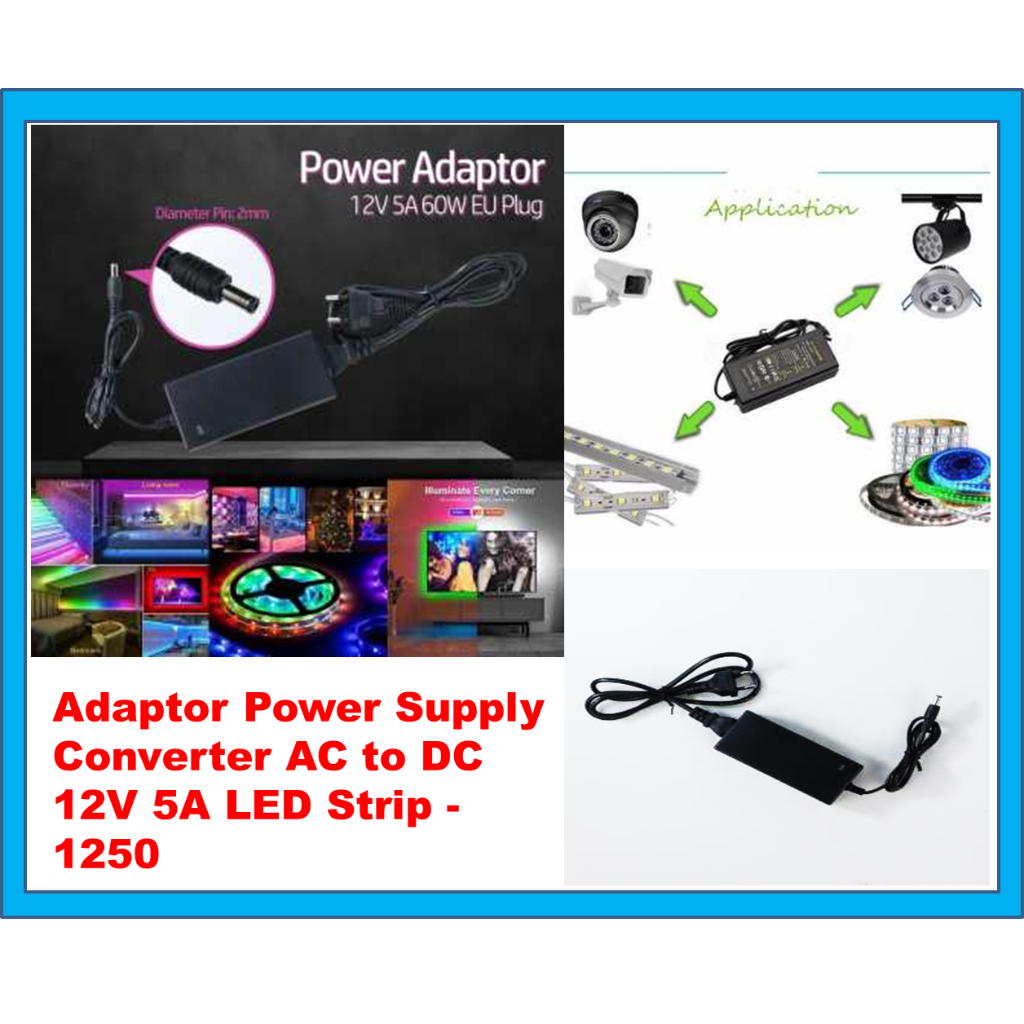 Jual AC ADAPTER 12V 5A Power Adapter LED Strip 24V 1A 24V 2A 24V 3A ...