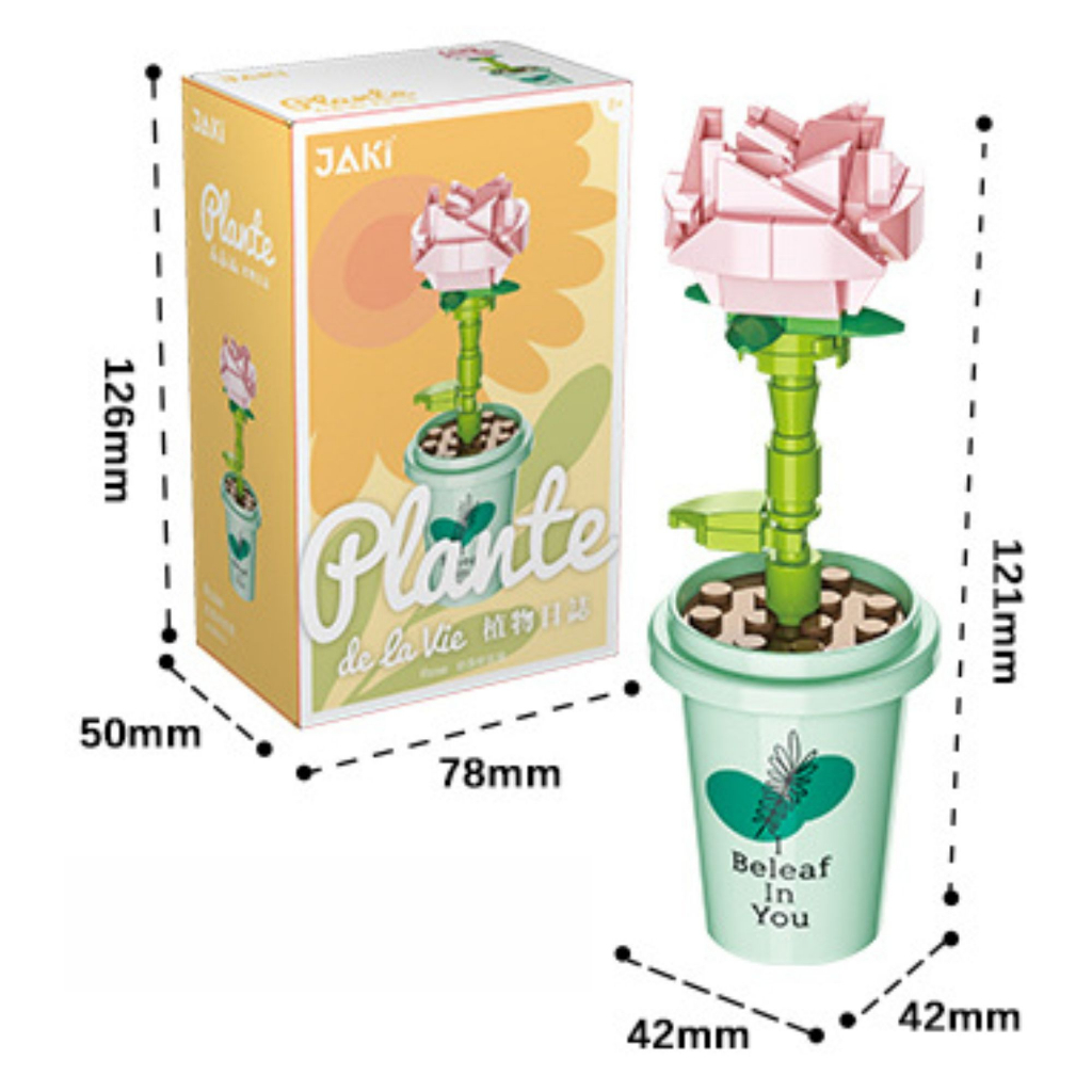 Jual Blok Susun Pot Bunga Buket Simulasi DIY Partikel Mini Mainan ...