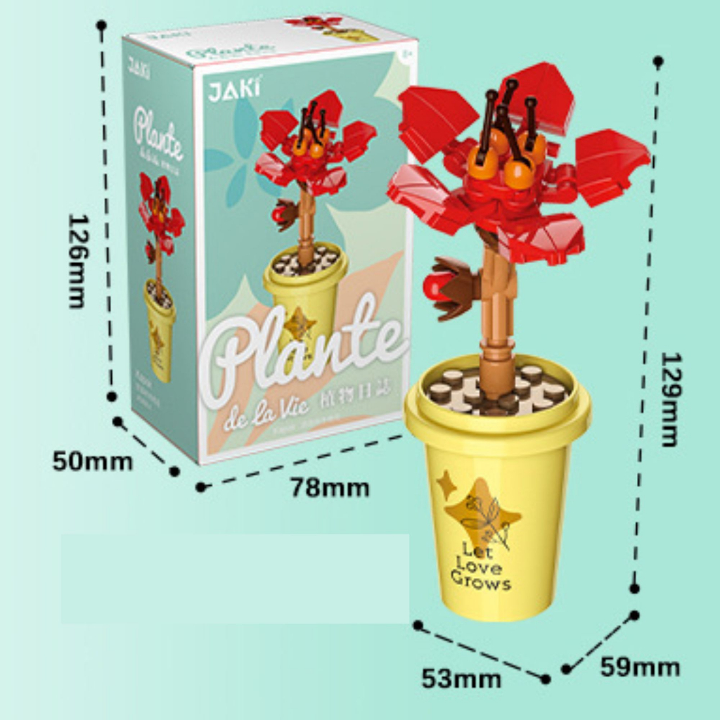 Jual Blok Susun Pot Bunga Buket Simulasi DIY Partikel Mini Mainan ...