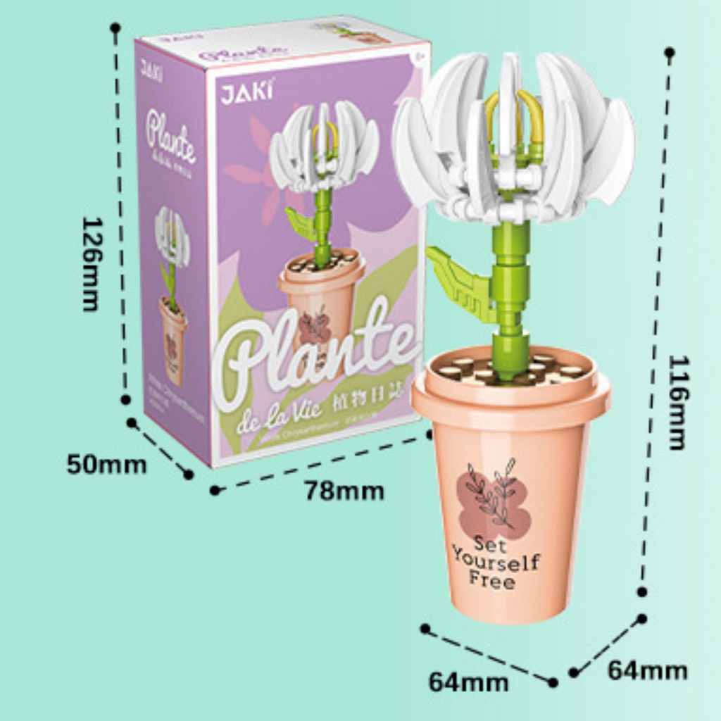 Jual Blok Susun Pot Bunga Buket Simulasi DIY Partikel Mini Mainan ...