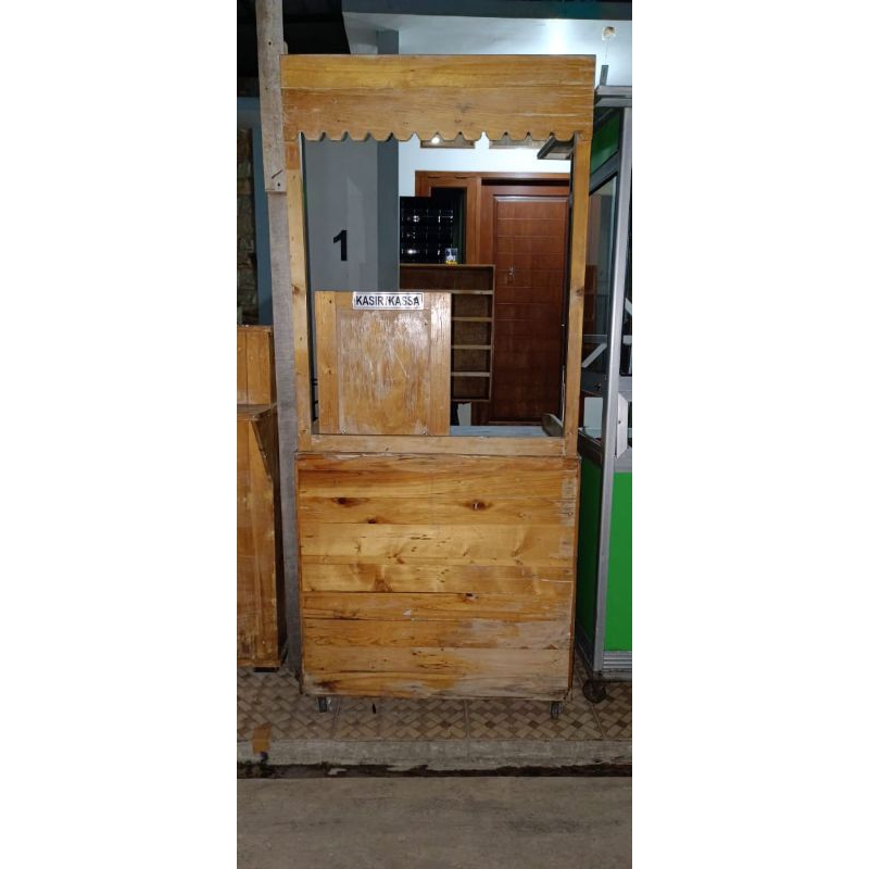 Jual Booth Mini Kasir Gerobak Kecil Kayu Jati Belanda | Shopee Indonesia
