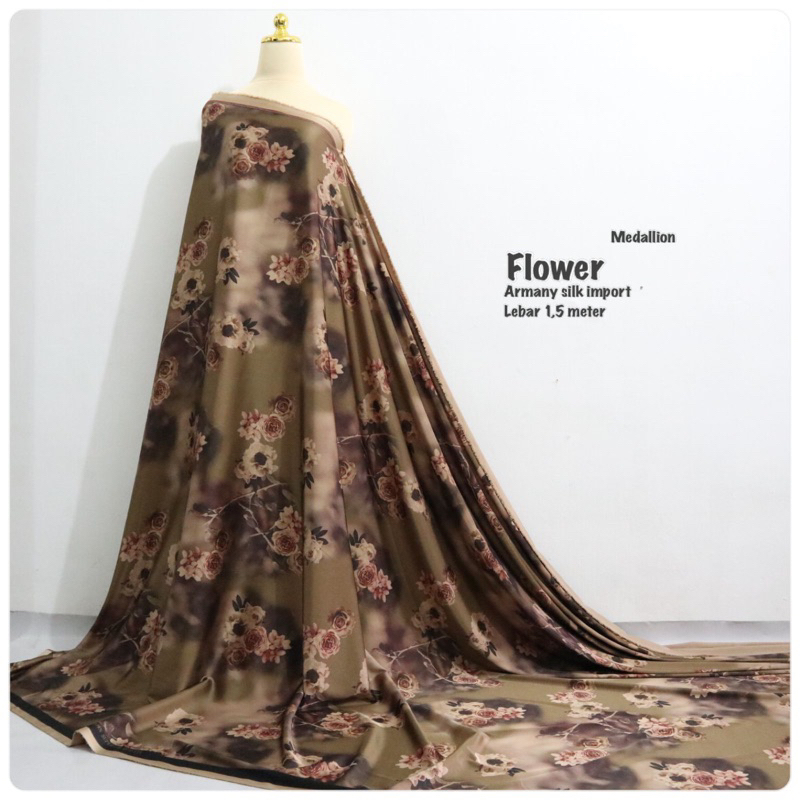 Jual Kain arnami silk brown | kain silk | armany silk | motif batik ...