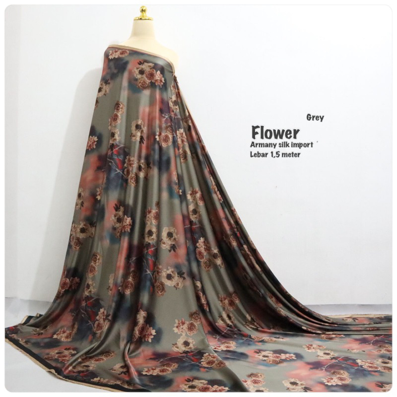 Jual Kain arnami silk brown | kain silk | armany silk | motif batik ...
