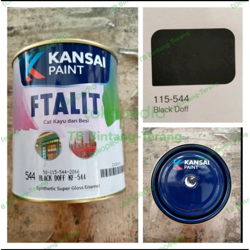 Jual FTALIT Kansai Paint 1 kg Black Doff Cat Minyak Besi Kayu Hitam ...