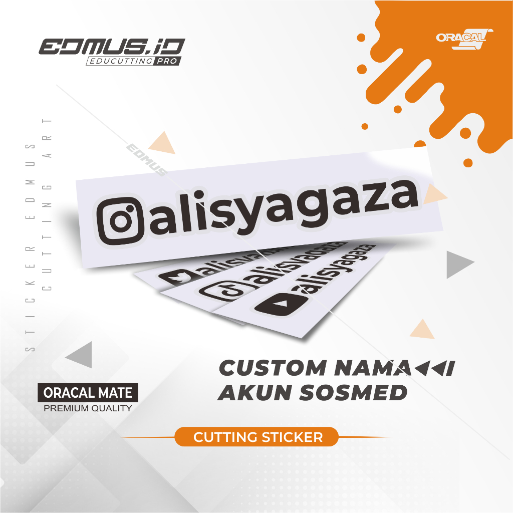 Jual Sticker Cutting Custom "Akun Sosmed" | Untuk Mobil / Motor ...