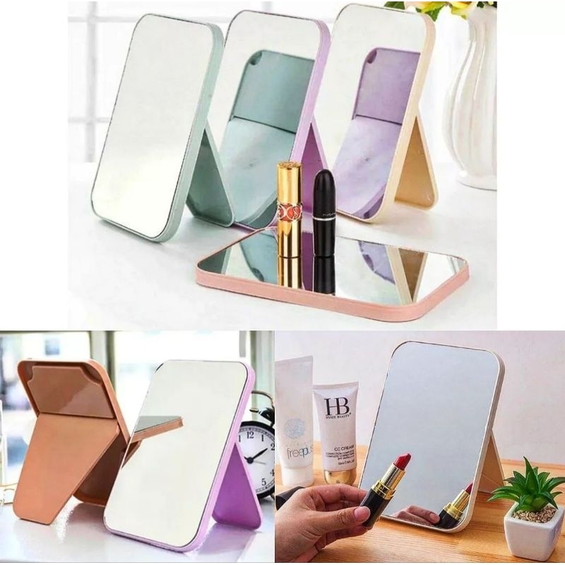 Jual CERMIN KACA RIAS MAKE UP PORTABEL LIPAT 15X11 | Shopee Indonesia