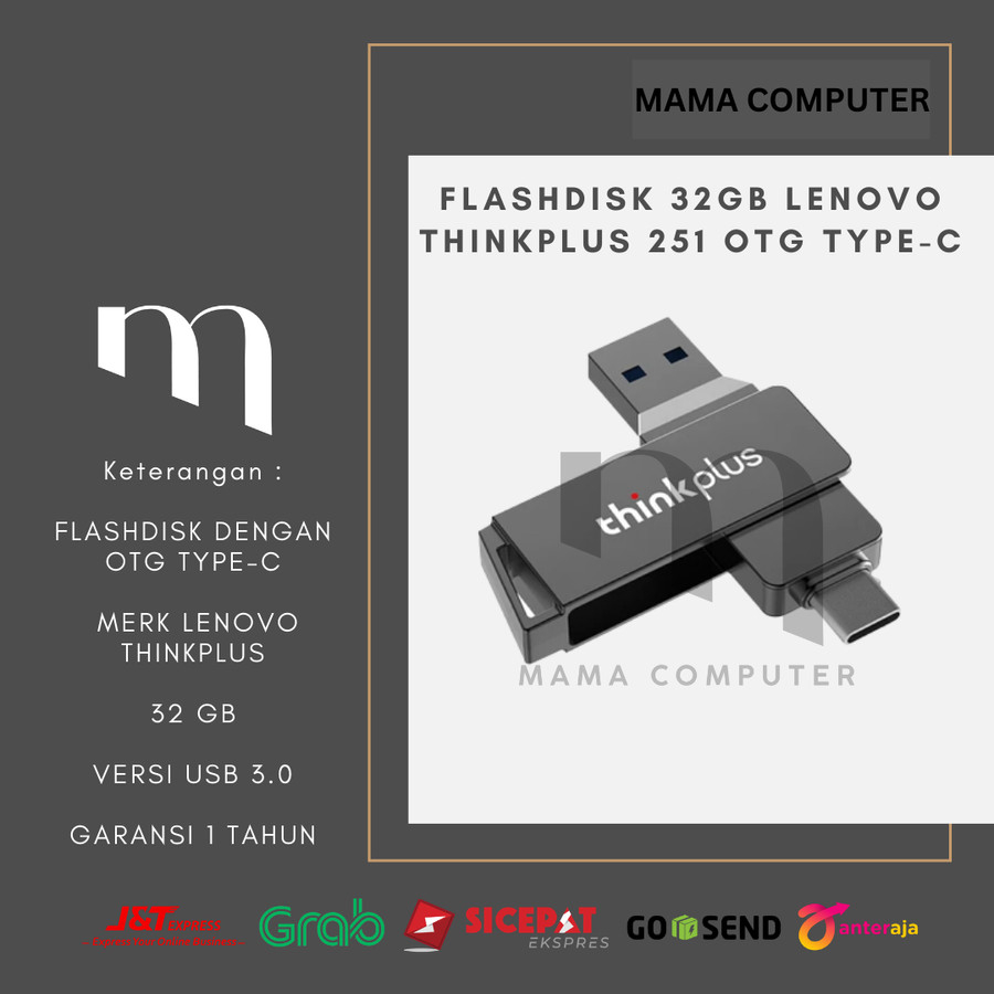 Jual Flashdisk USB 3.0 32GB MU251 LENOVO THINKPLUS TYPE-C FLASH DISK 32 GB | Shopee Indonesia