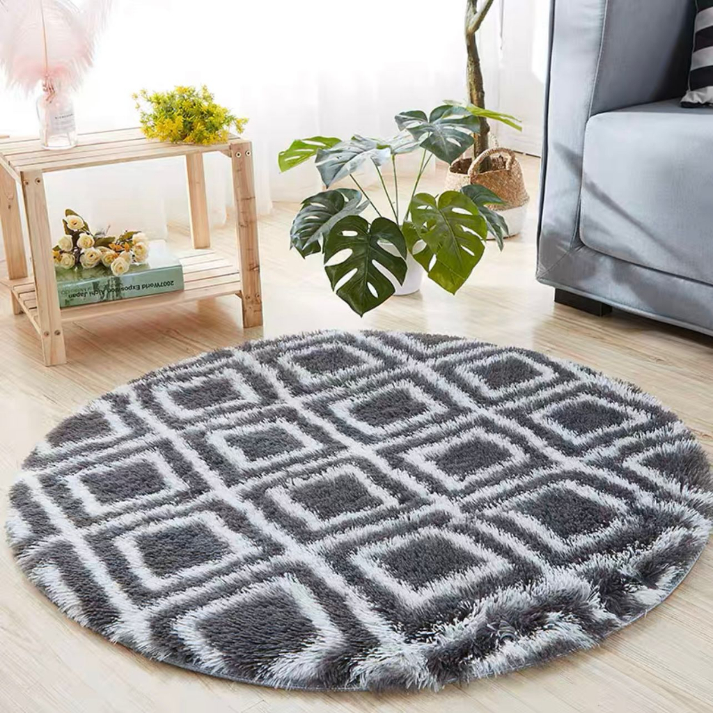 Jual Karpet Bulat Motif & Ombre Diamater 100cm/Karpet Bulu Lantai Bulat ...