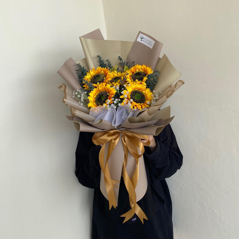 Jual Buket Bunga Matahari Palsu Premium Medan | Sunflower Bouquet ...