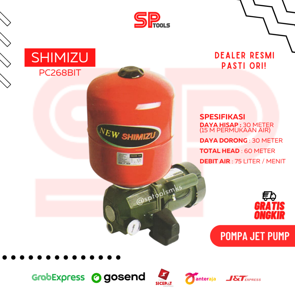 Jual POMPA SUMUR DALAM SHIMIZU JET PUMP OTOMATIS 30METER SHIMIZU PC268 | Shopee Indonesia