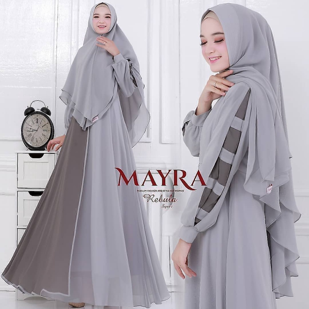 Jual Rebula Syari Set Pakaian Setelan Muslim Wanita Gamis Syari Plus Khimar Plus Jilbab | Shopee ...