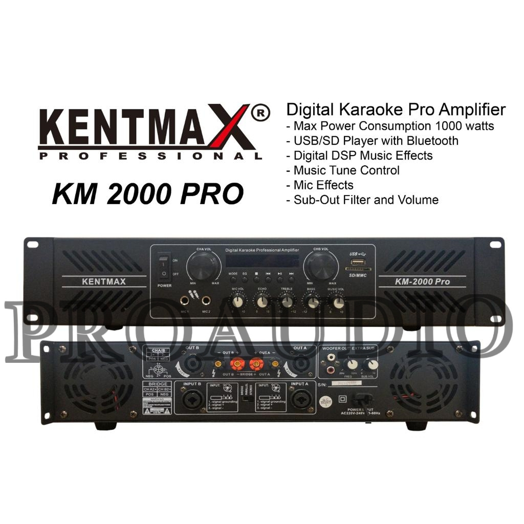 Jual Power Amplifier Kentmax 2000 Pro 2000PRO Digital Karaoke | Shopee Indonesia