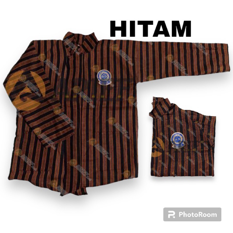 Jual Baju Lurik Jawa Hitam Asli Tenun Khas Jogja / Baju Adat Jawa / Surjan Lurik Dewasa | Shopee ...