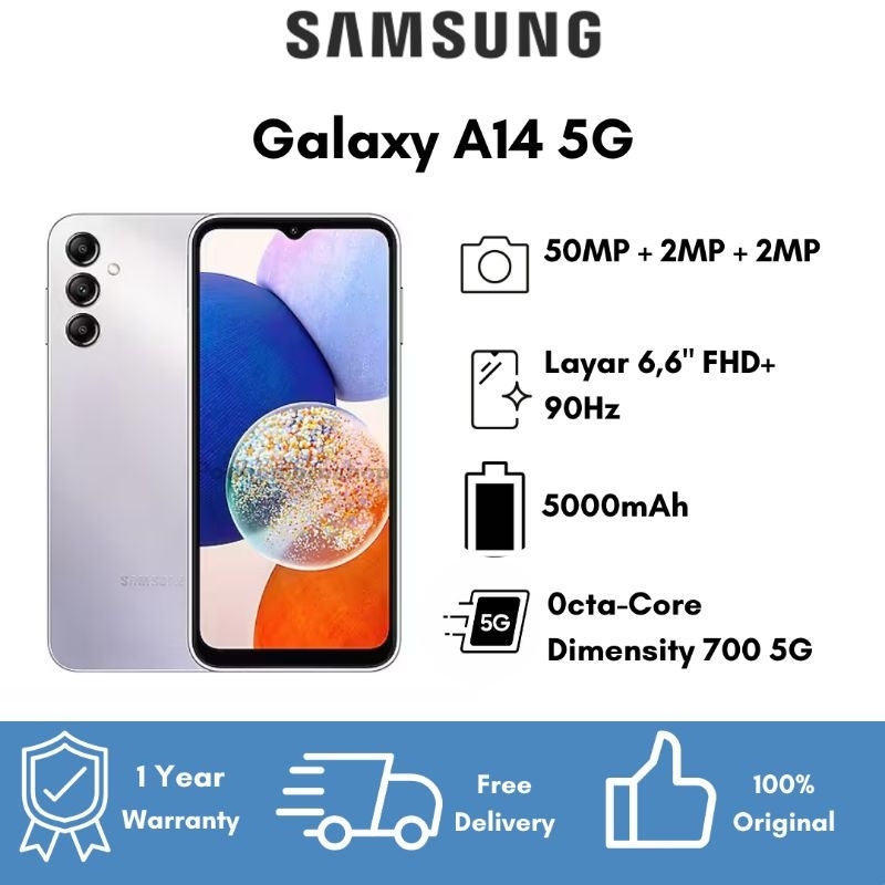 Jual Samsung Galaxy A14 5G 6/128GB - Silver | Shopee Indonesia
