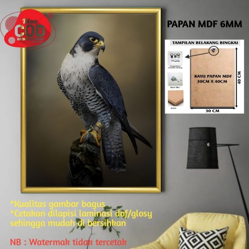 Jual Poster burung elang hiasan dinding atau walldekor bahan papan kayu ...