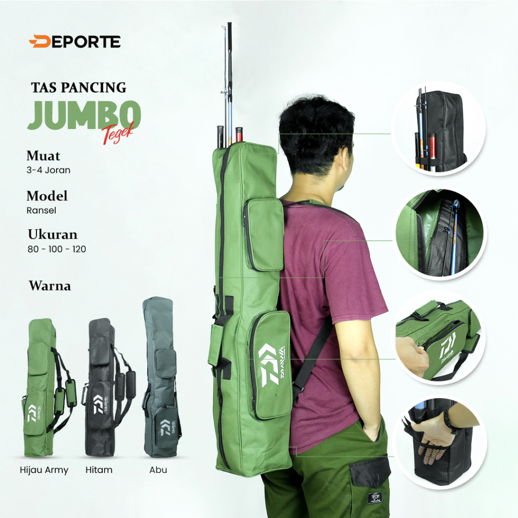 Jual Tas Joran Pancing Ransel JT3 Jumbo Multifungsi 80 100 120 Cm Bag ...