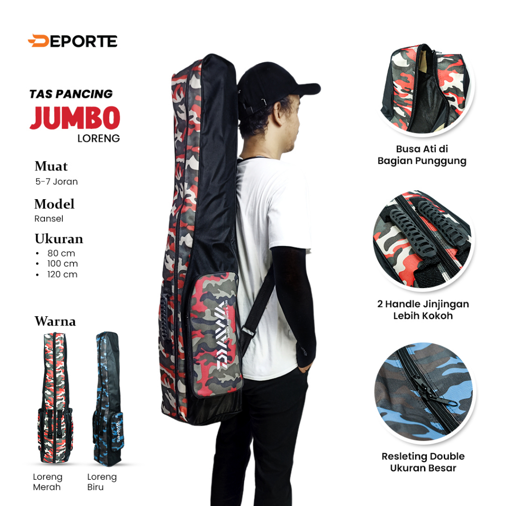Jual Tas Pancing Ransel Jumbo Multifungsi 3 - 5 Set Joran Bag Rod ...